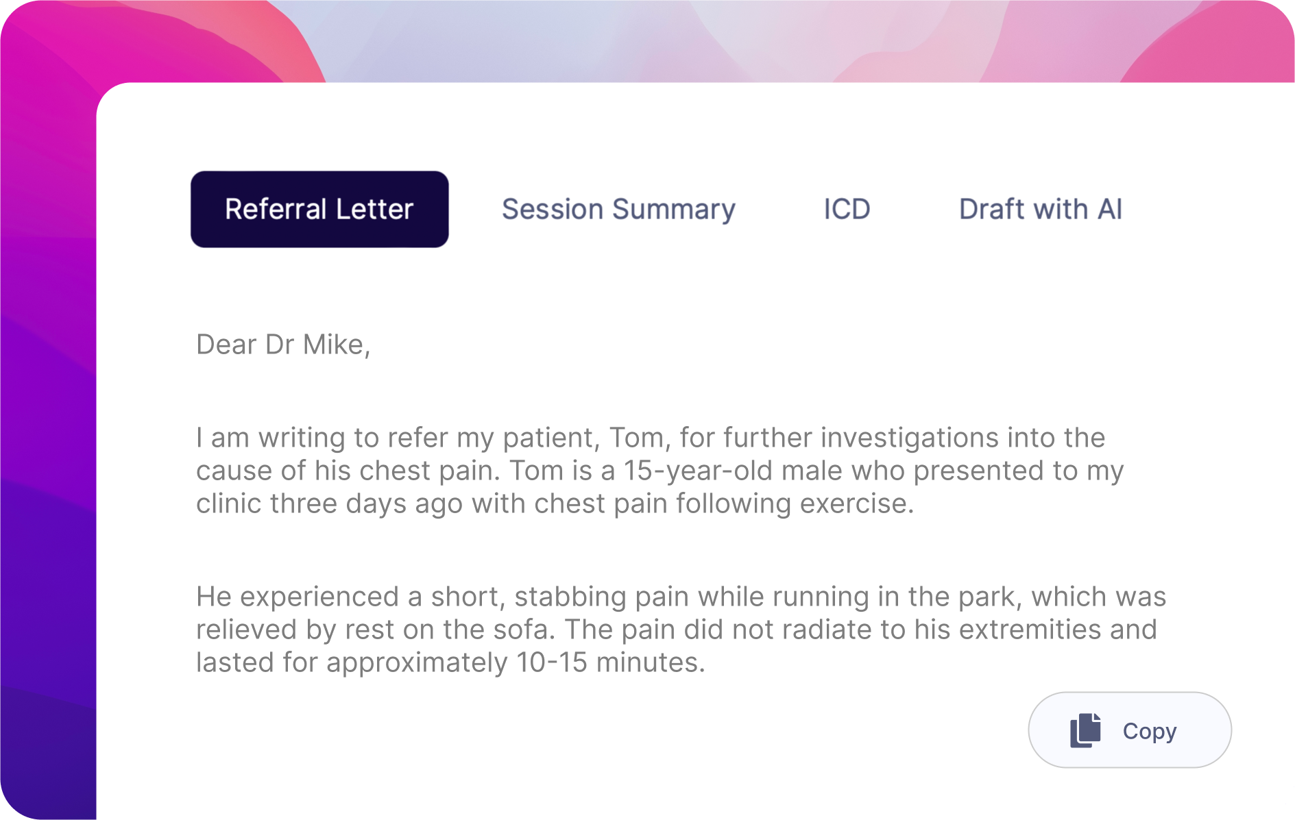 Automated Referral Letters